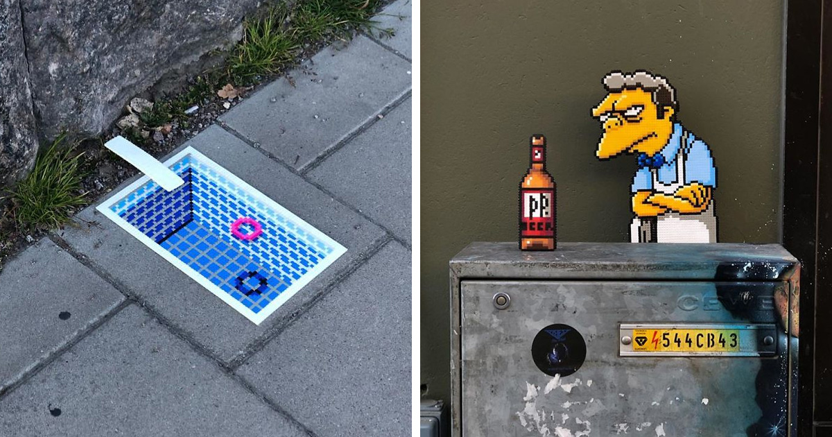 Un artiste « vandalise » les rues avec des oeuvres d’art pixélisées qui ...