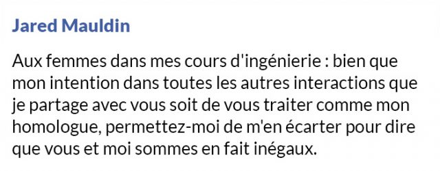Un homme étudiant en génie explique calmement pourquoi les femmes qui ...